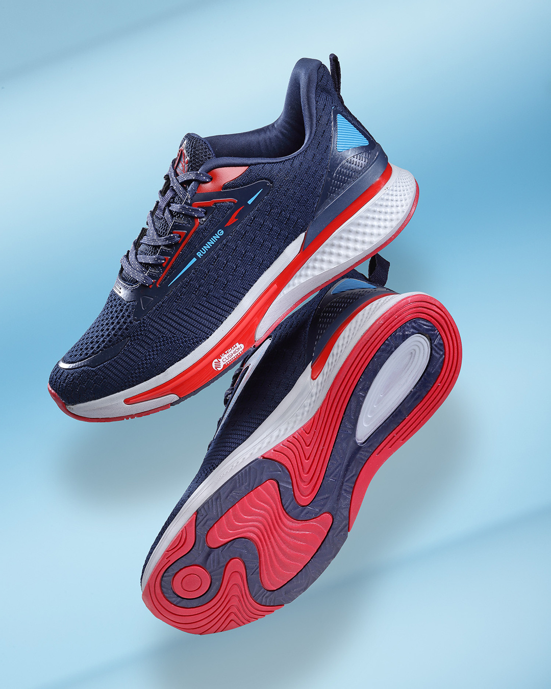 Buy Men's Blue & Red Running Shoes Online in India at Bewakoof