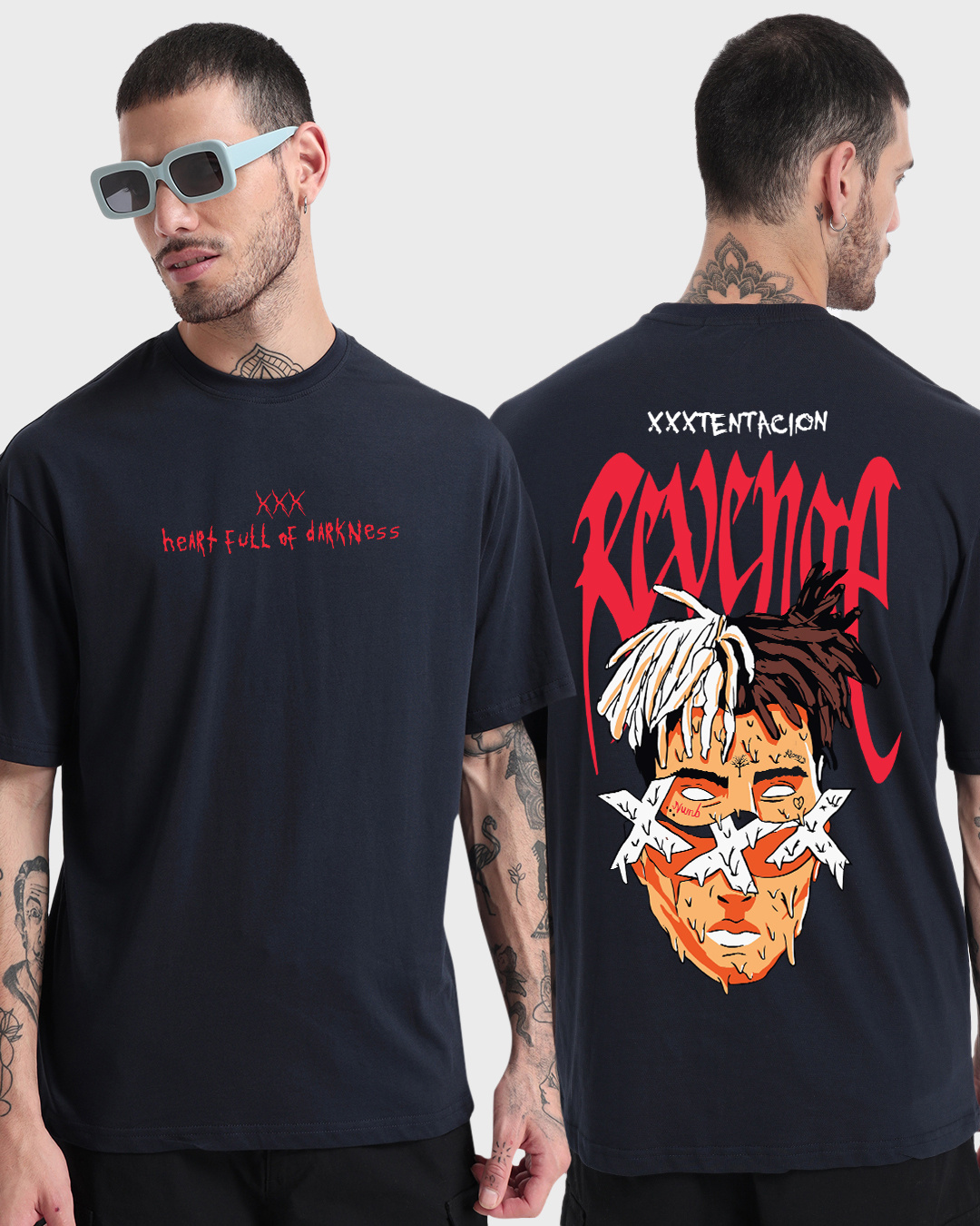 Buy Men's Blue Revenge (XXX Tentacian) Graphic Printed Oversized T ...