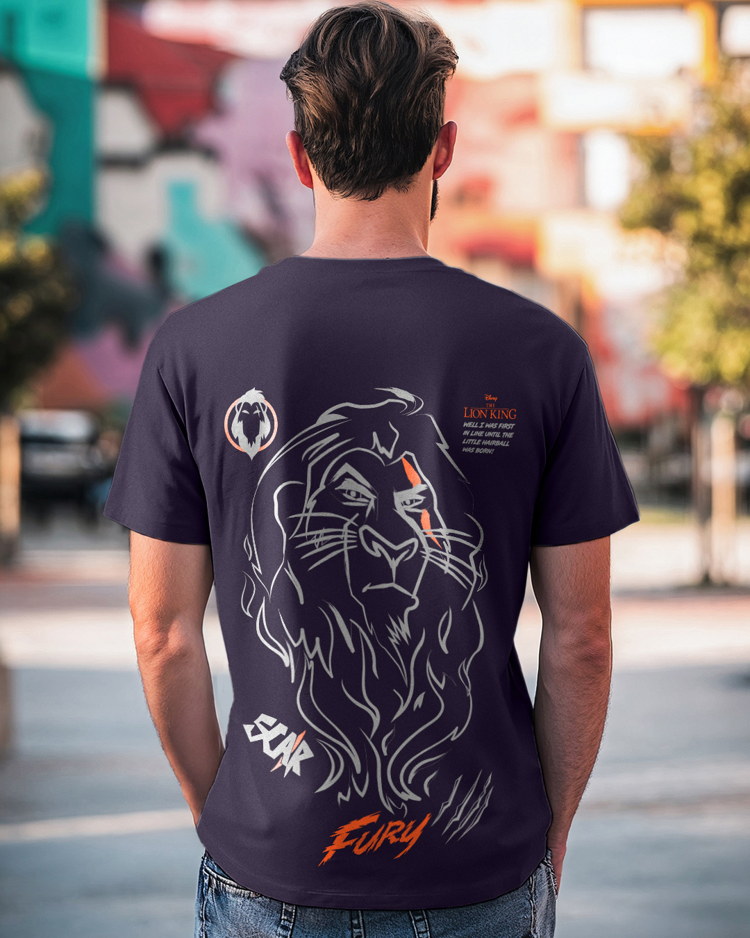 Buy Men's Blue Scar Fury Graphic Printed T-shirt Online at Bewakoof