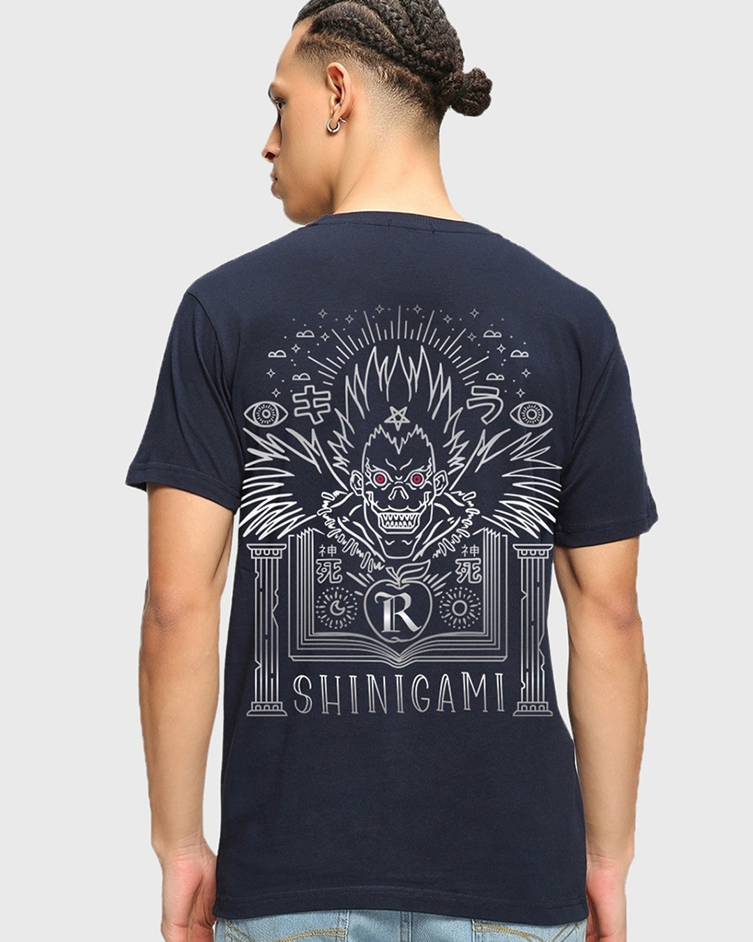 Buy Men's Blue Shinigami Graphic Printed T-shirt Online at Bewakoof