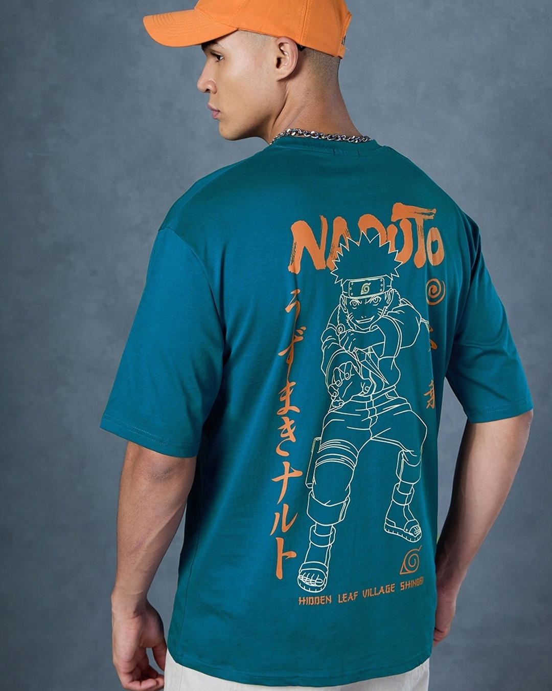 Buy Men's Blue Shinobi Graphic Printed Oversized T-shirt Online at Bewakoof