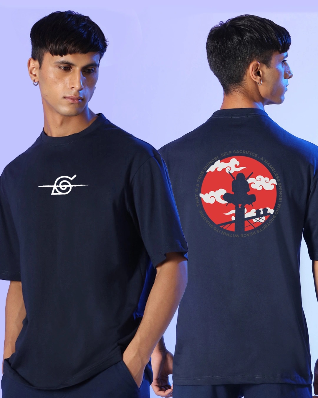 Buy Men's Blue Shinobi Life Oversized T-shirt Online at Bewakoof