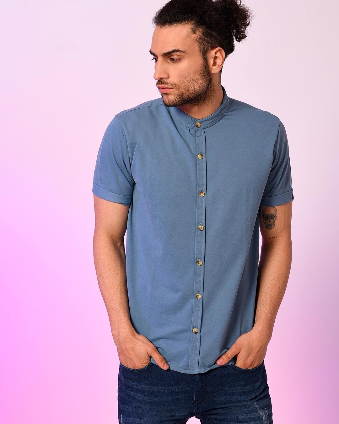 Buy Men's Blue Shirt Online at Bewakoof