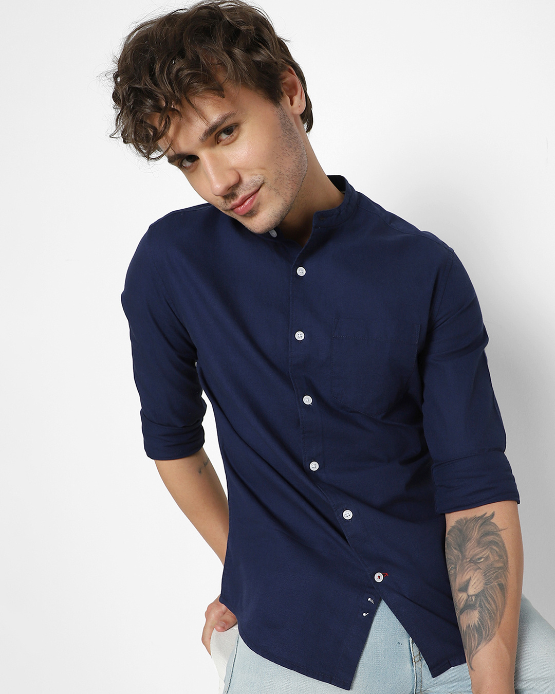 Buy Men's Blue Shirt Online at Bewakoof