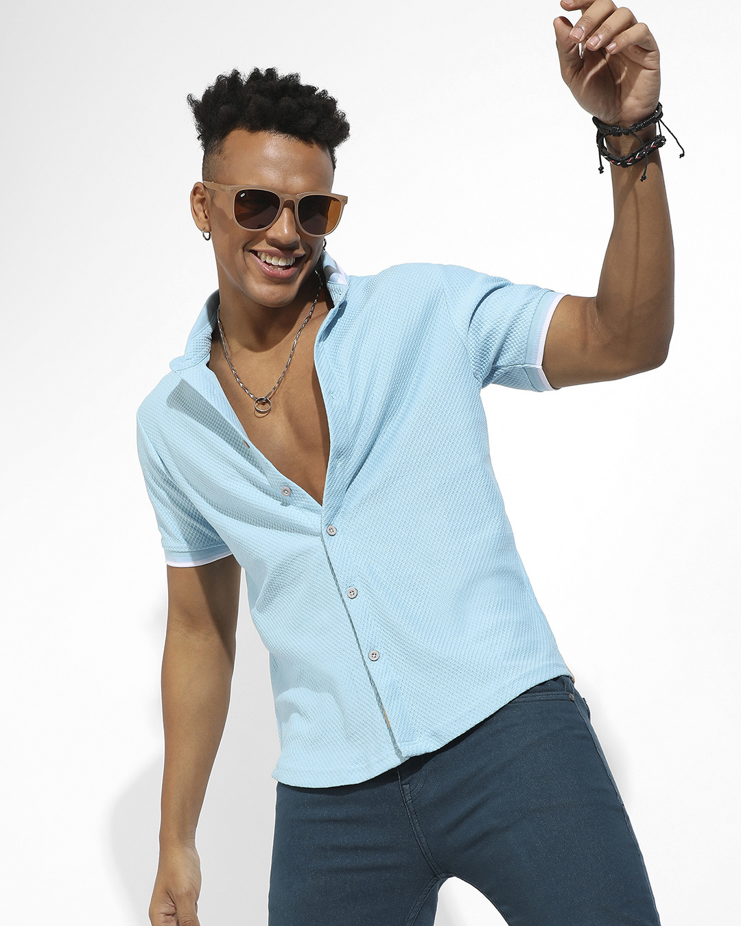 Buy Men's Blue Shirt Online at Bewakoof