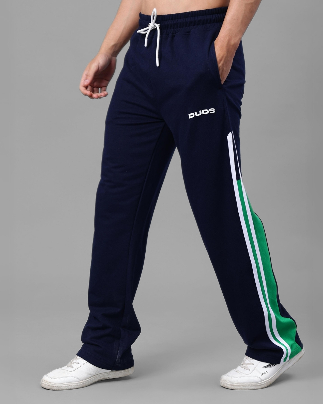 Buy Men's Blue Side Panel Relaxed Fit Trackpants Online at Bewakoof