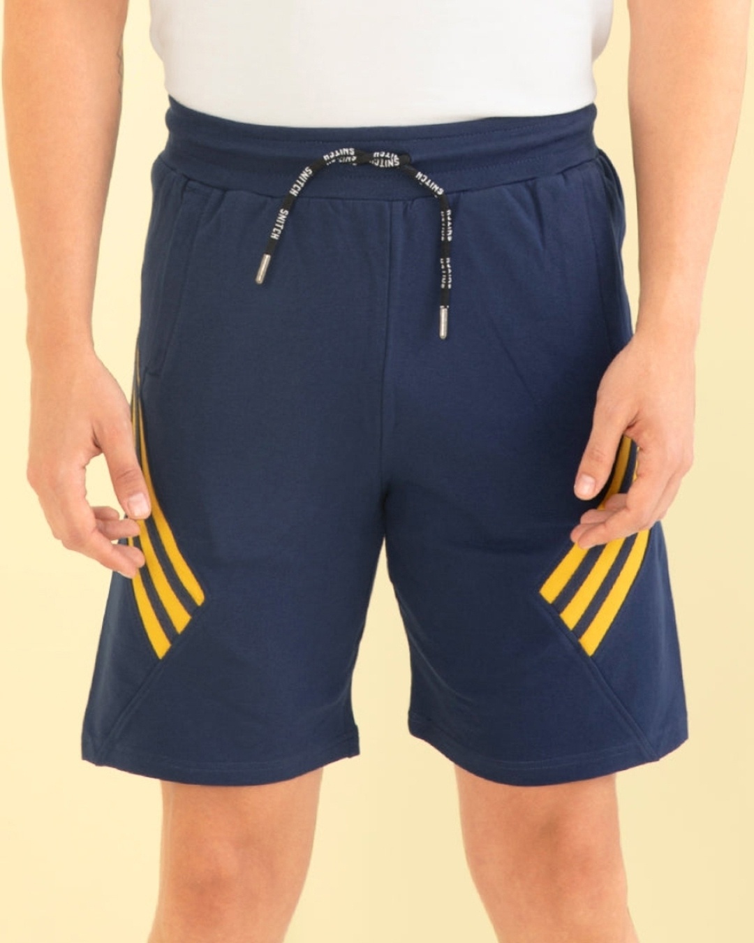 Buy Men's Blue Side Striped Sports Shorts Online at Bewakoof