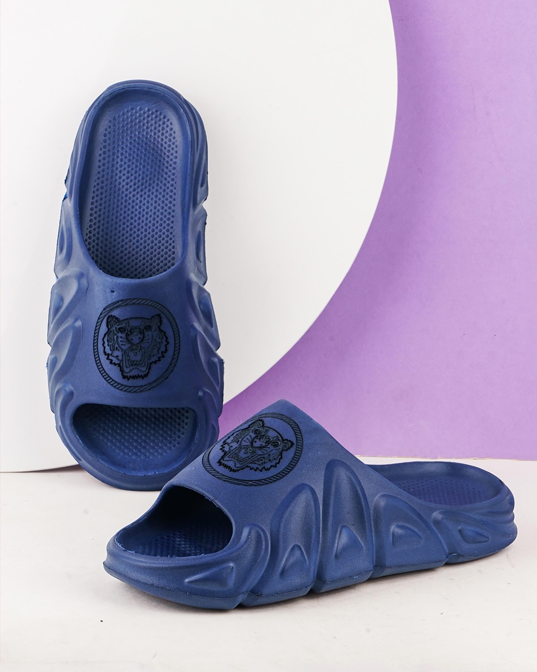 Buy Men's Blue Sliders Online in India at Bewakoof