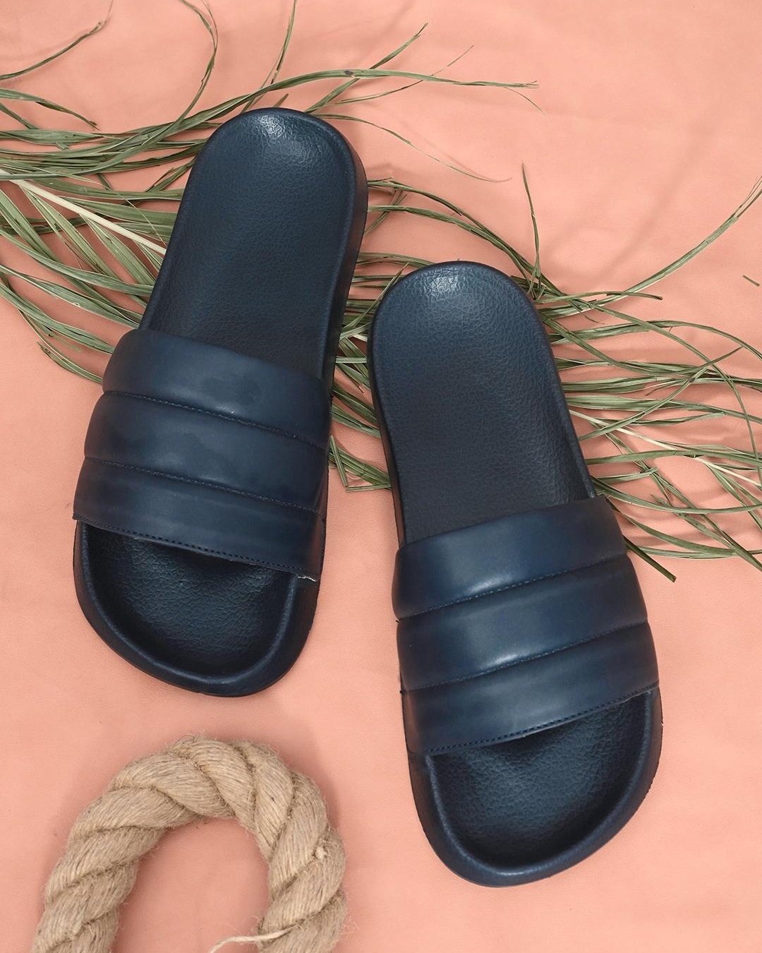 Buy Men's Blue Sliders Online in India at Bewakoof