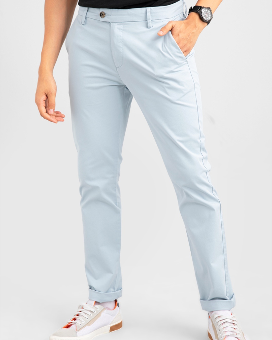 Buy Men's Blue Slim Fit Chinos Online at Bewakoof