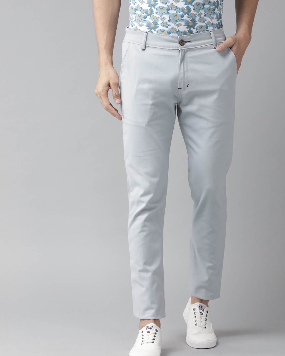 Buy Men's Blue Slim Fit Chinos Online at Bewakoof
