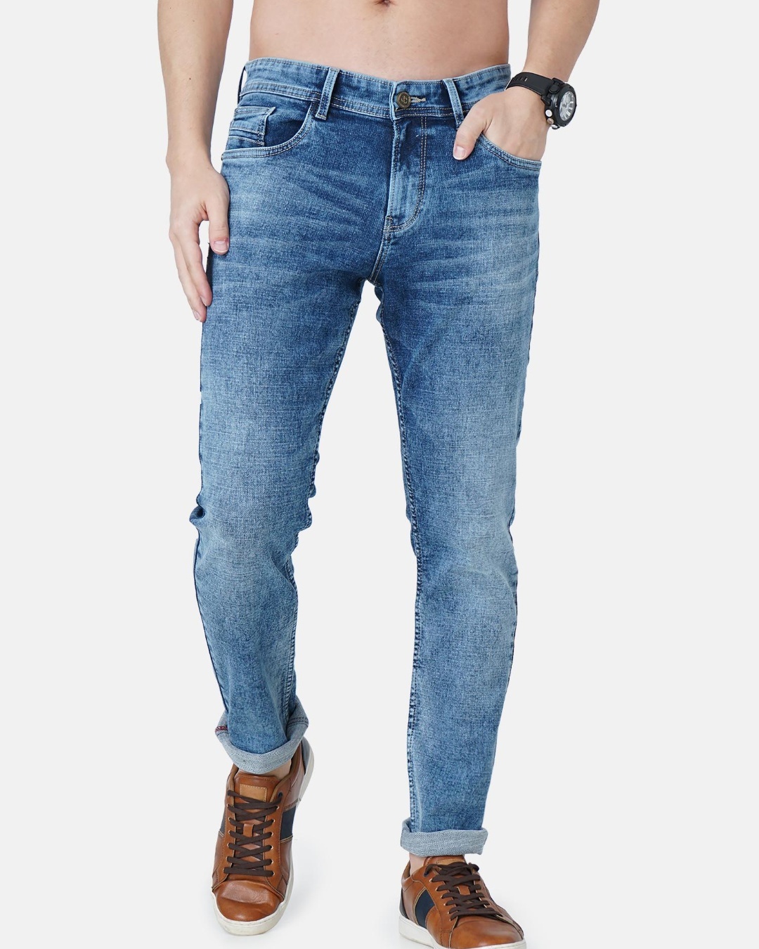 Buy Men's Blue Slim Fit Jeans Online at Bewakoof