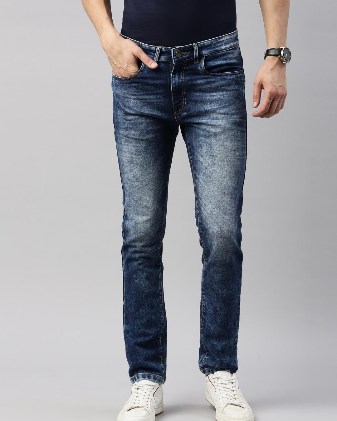 Buy Men's Blue Slim Fit Jeans Online at Bewakoof
