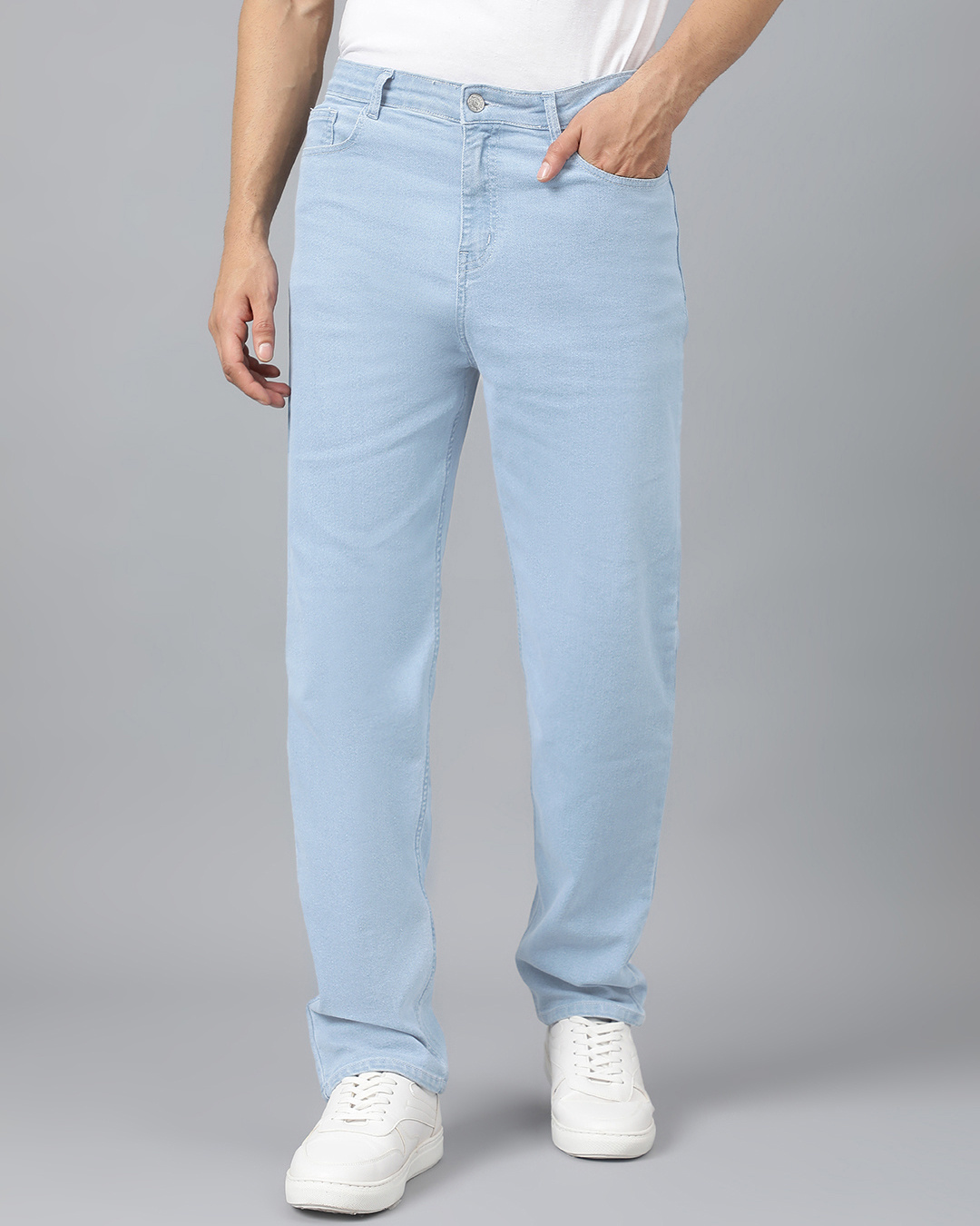 Buy Men's Blue Straight Fit Jeans Online at Bewakoof