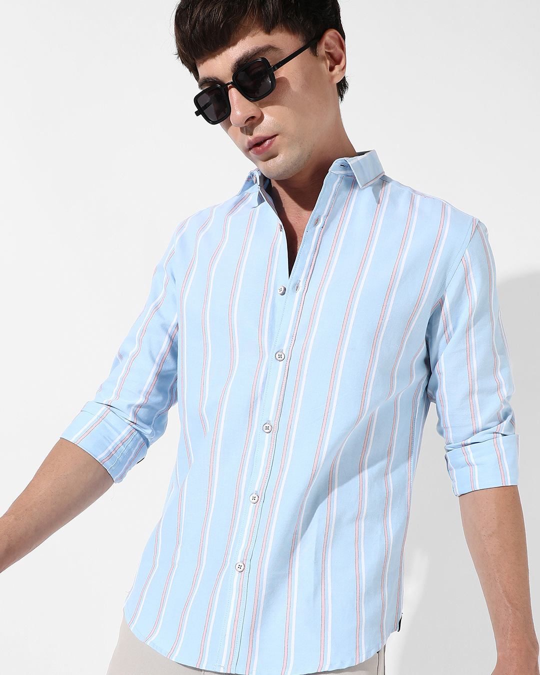 Buy Men's Blue Striped Shirt Online at Bewakoof