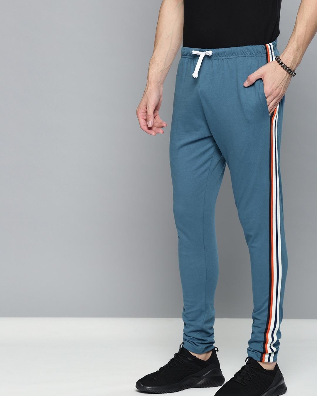 Buy Men's Blue Striped Track Pants Online at Bewakoof