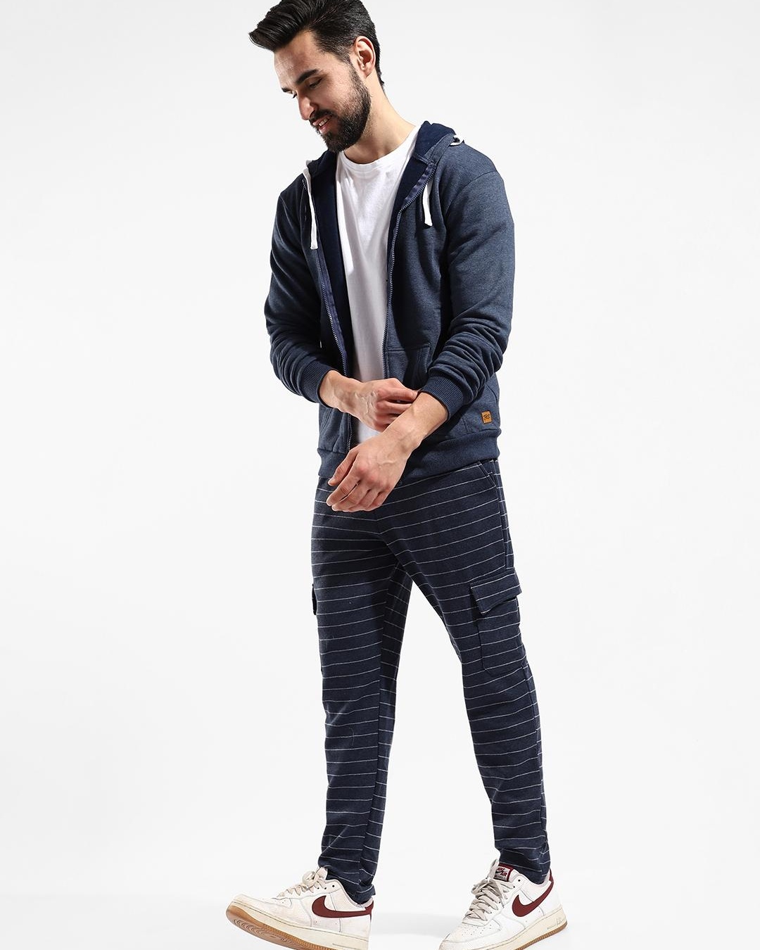 Buy Men's Blue Striped Tracksuit Online in India at Bewakoof