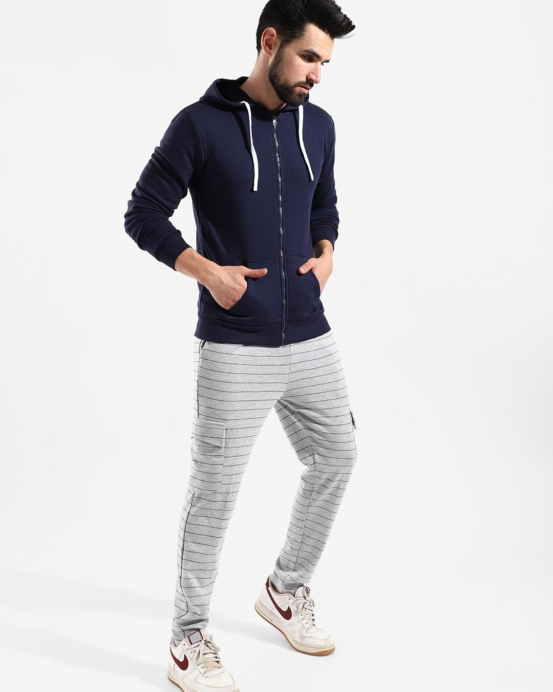 Buy Men's Blue Striped Tracksuit Online in India at Bewakoof