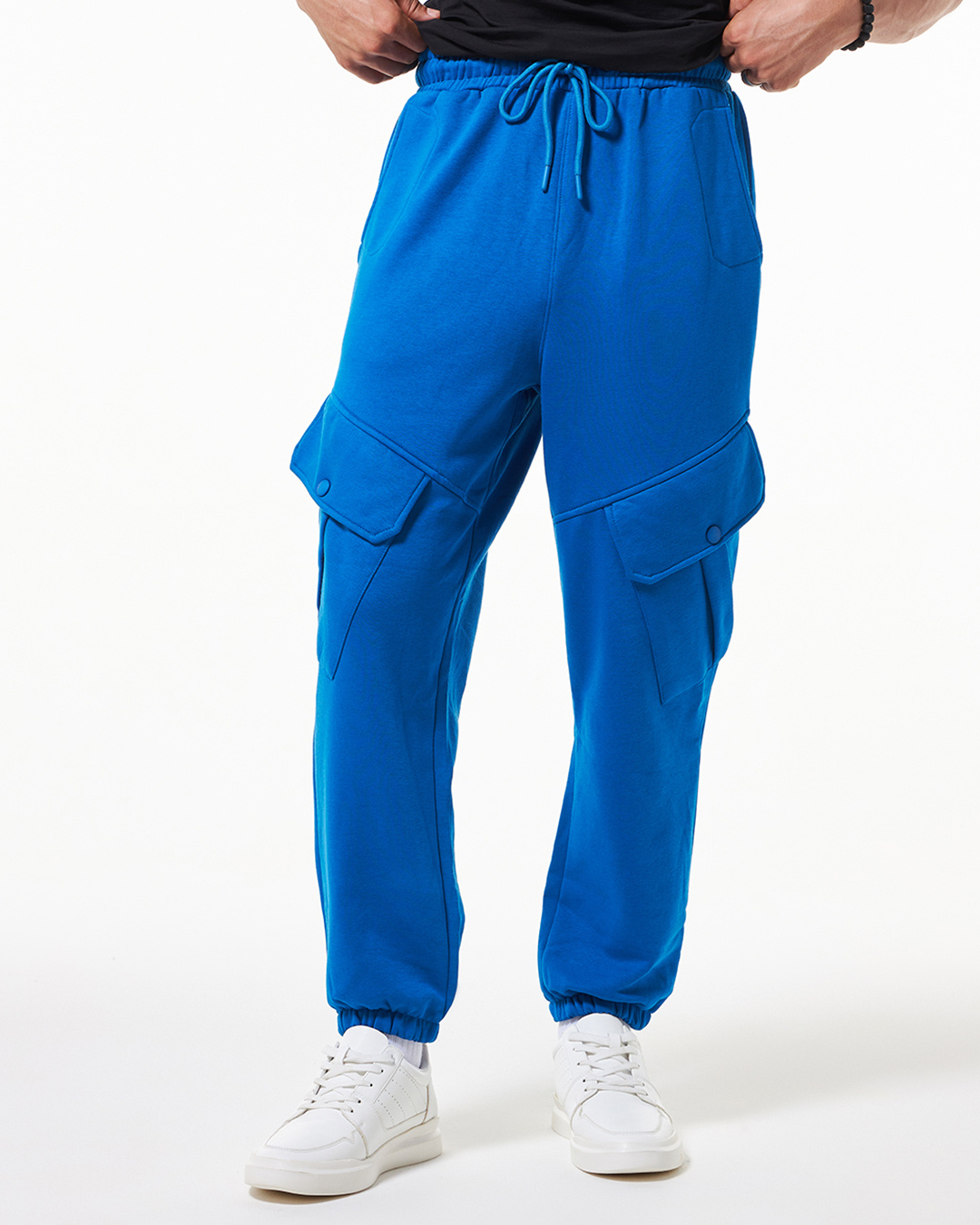 Buy Men's Blue Super Loose Fit Cargo Joggers Online at Bewakoof