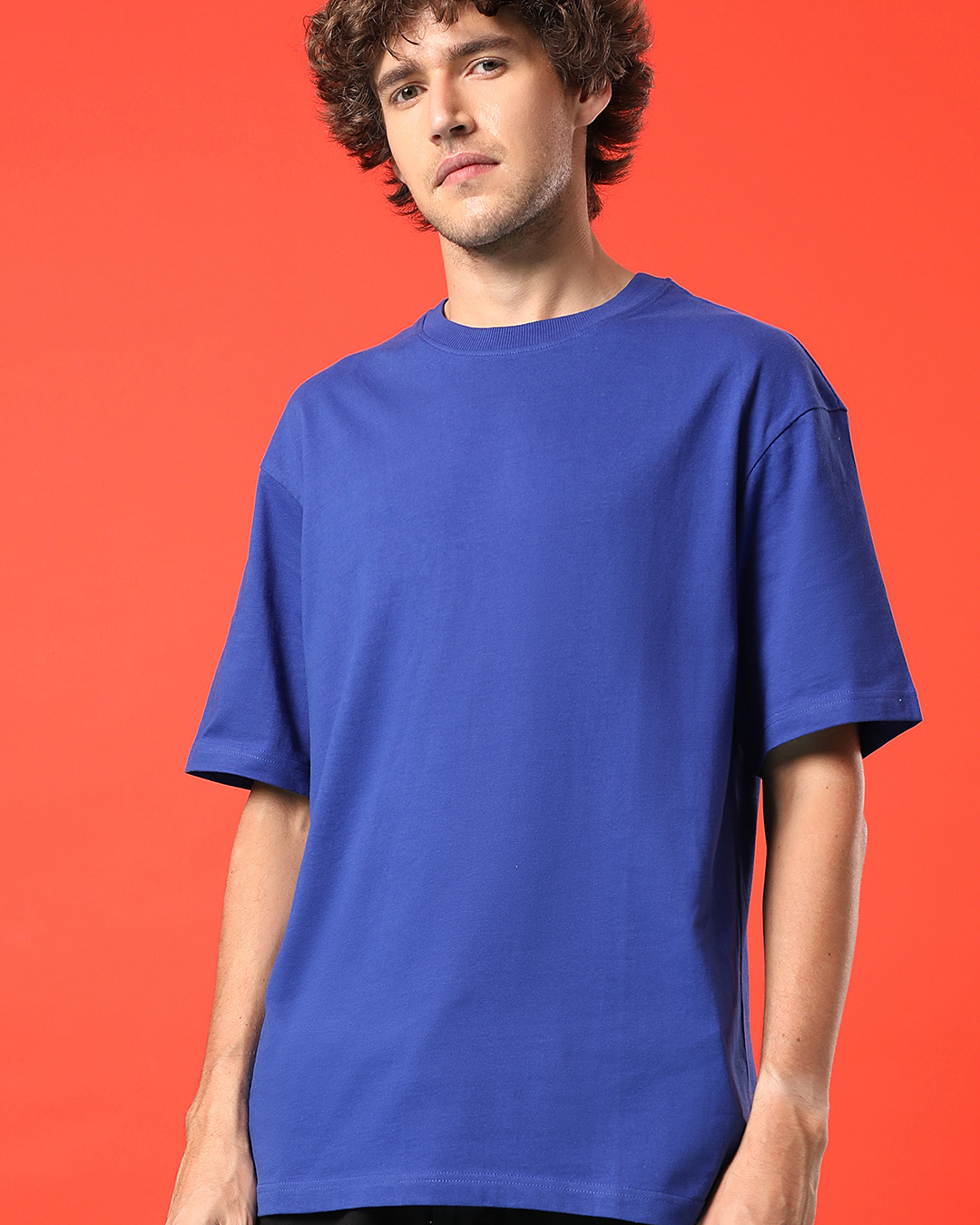 Buy Men's Blue Super Loose Fit T-shirt Online at Bewakoof