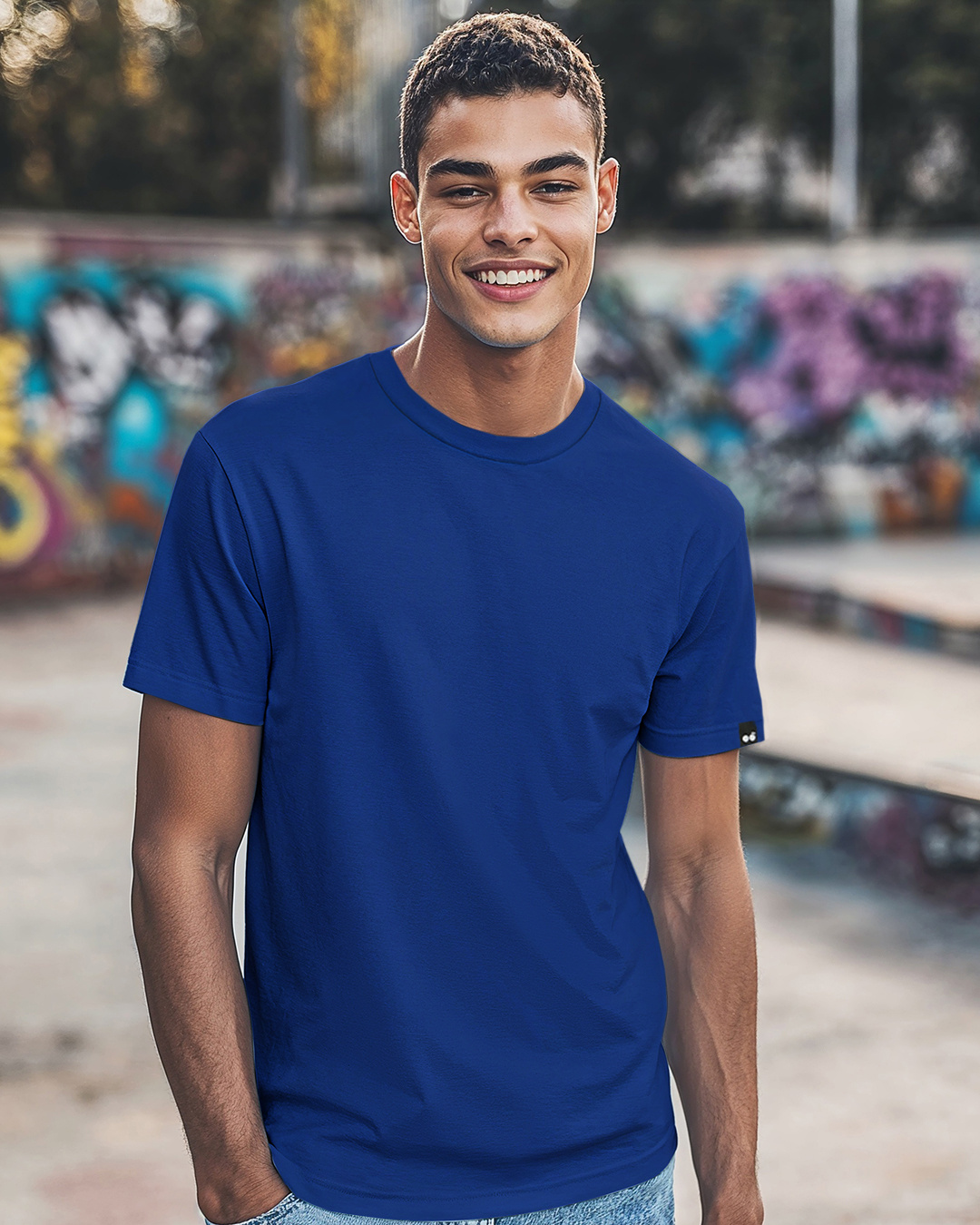 Buy Men's Blue T-shirt Online at Bewakoof