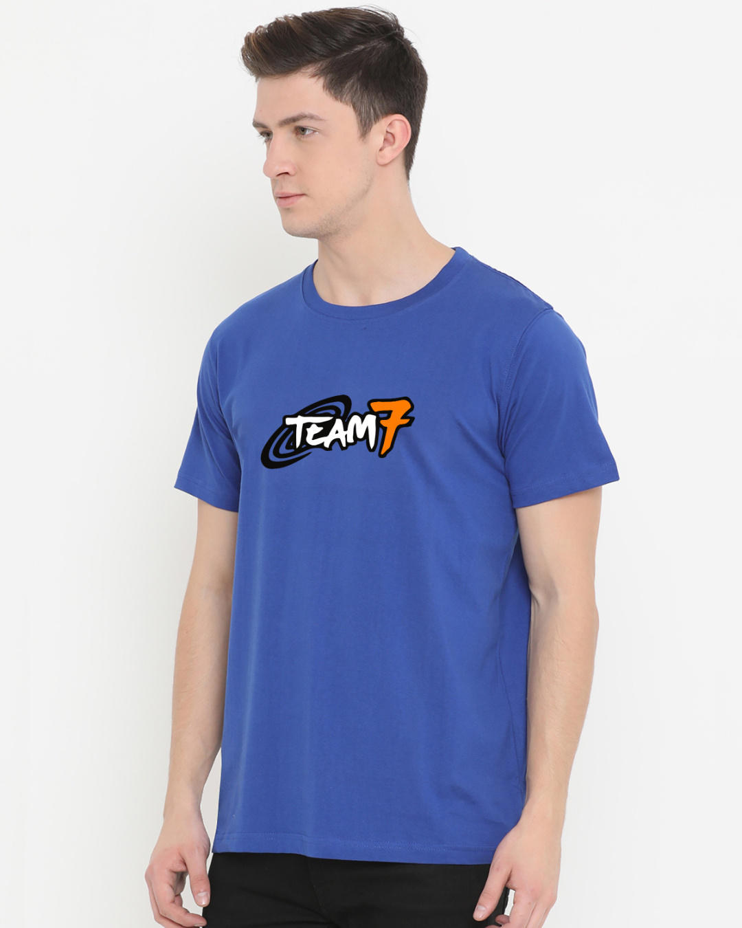Buy Men's Blue Team 7 Typography T-shirt Online at Bewakoof