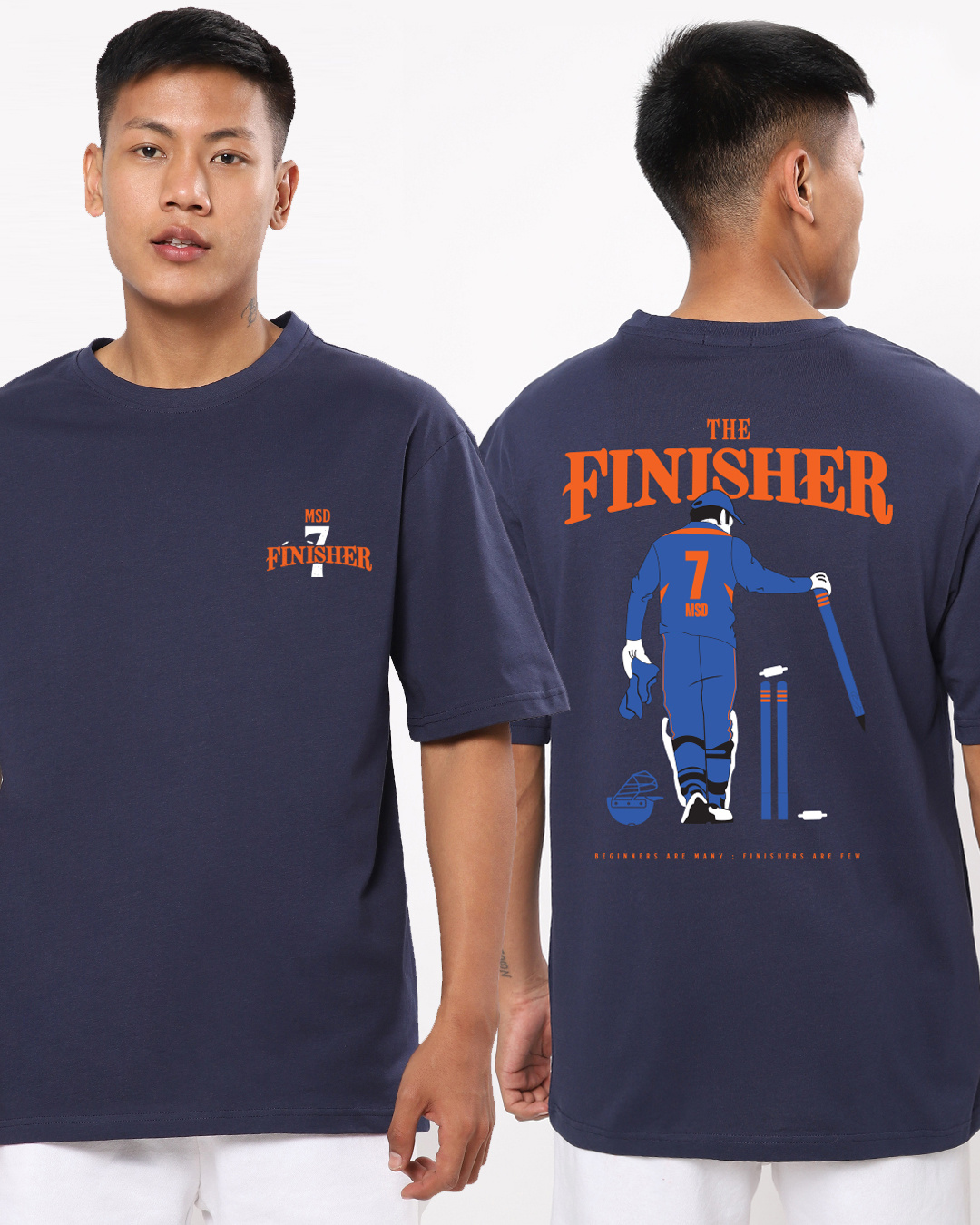 Buy Men's Blue The Finisher MSD Graphic Printed Oversized T-shirt ...