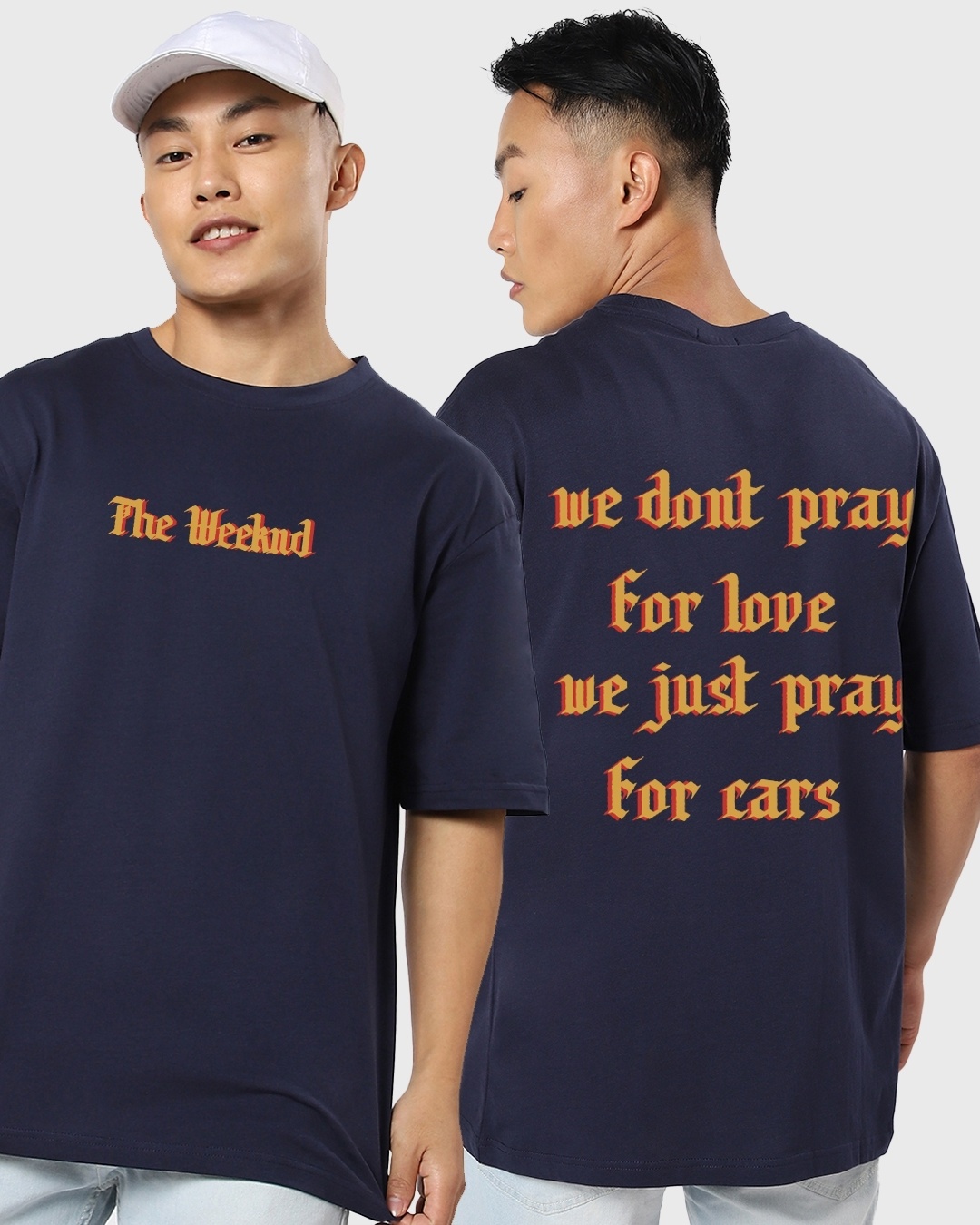 Buy Men's Blue The Weeknd Typography Oversized T-shirt Online at Bewakoof