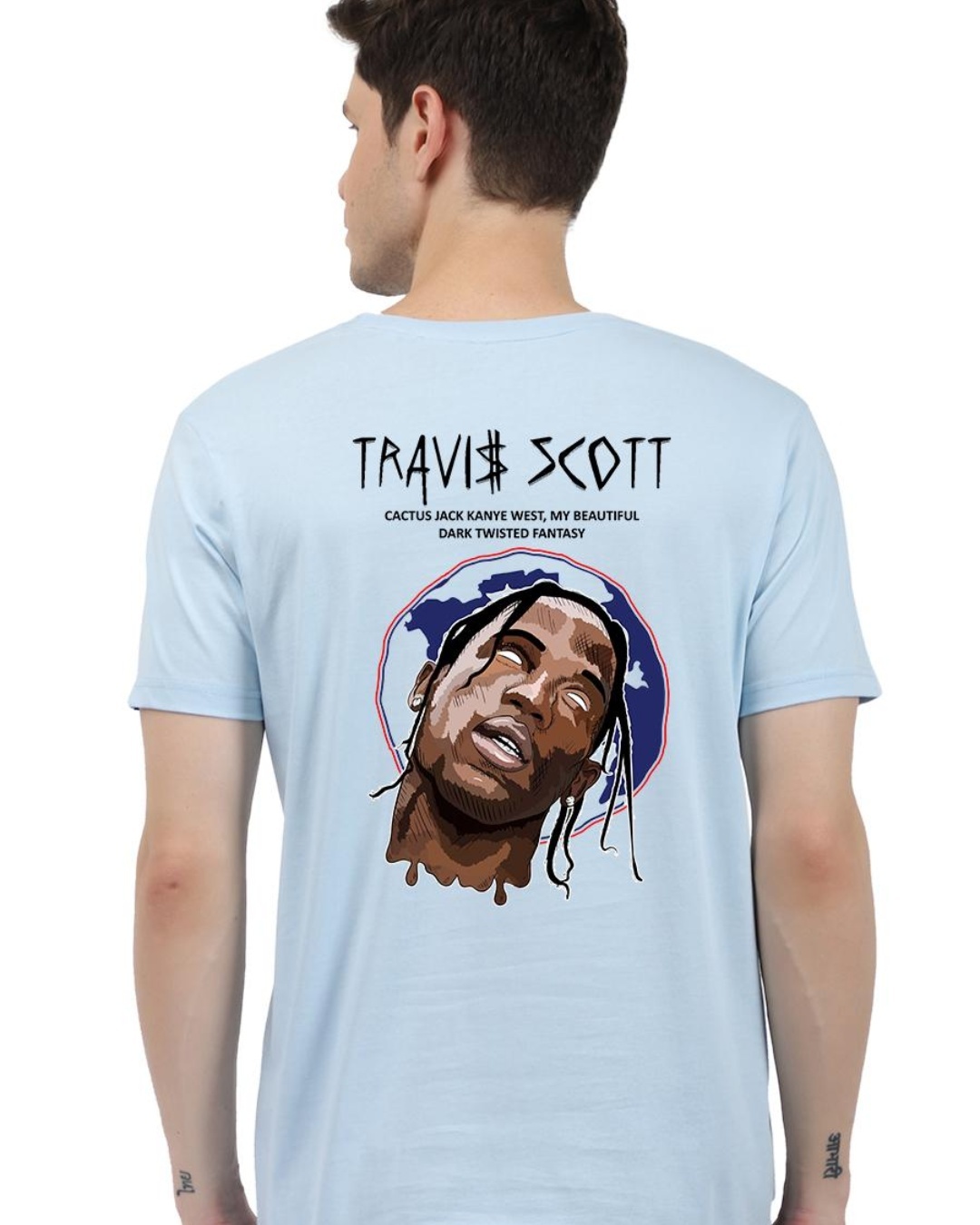 Buy Men's Blue Travis Scott Graphic Printed T-shirt Online at Bewakoof