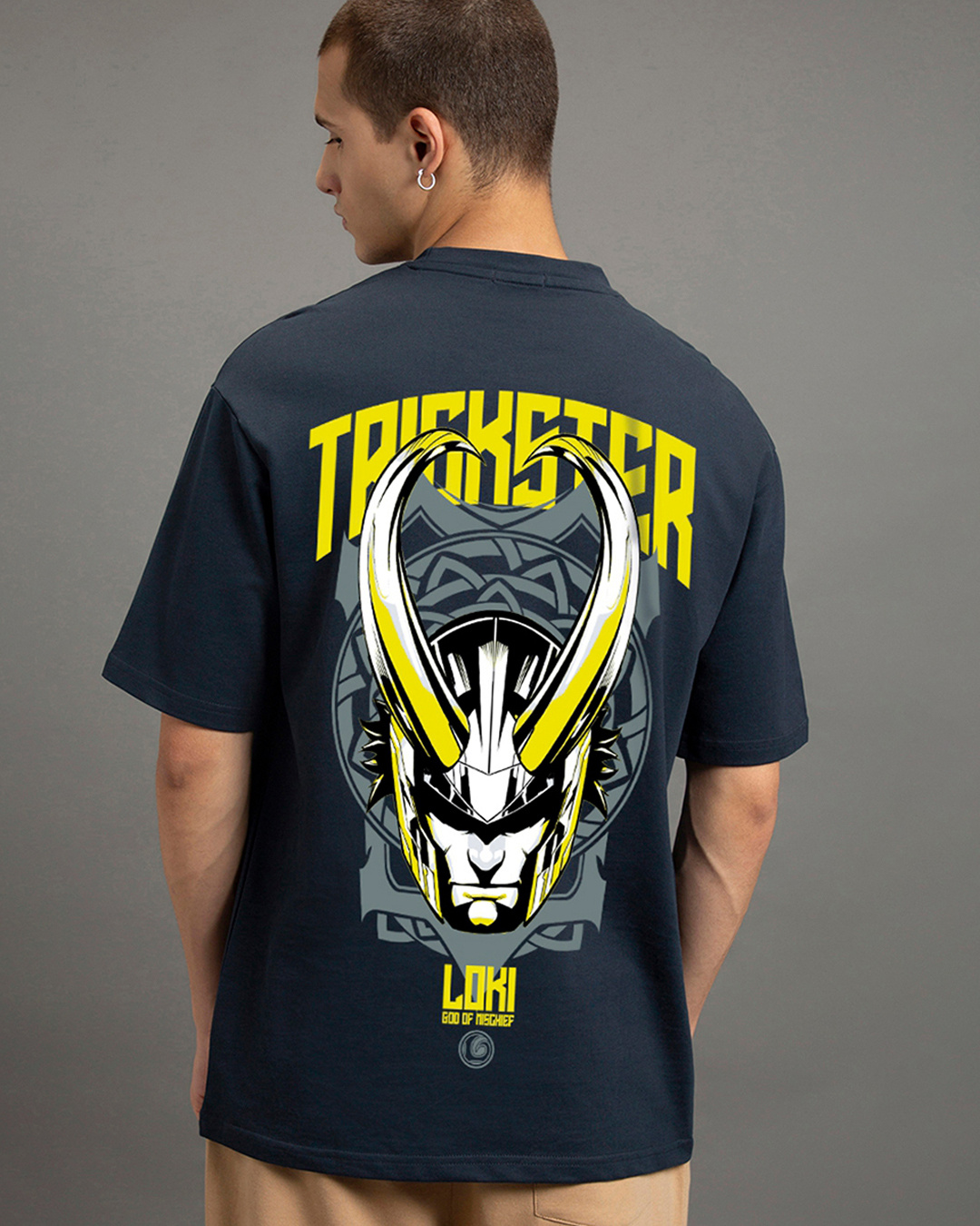 Buy Men's Blue Trickster Loki Graphic Printed Oversized T-shirt Online ...