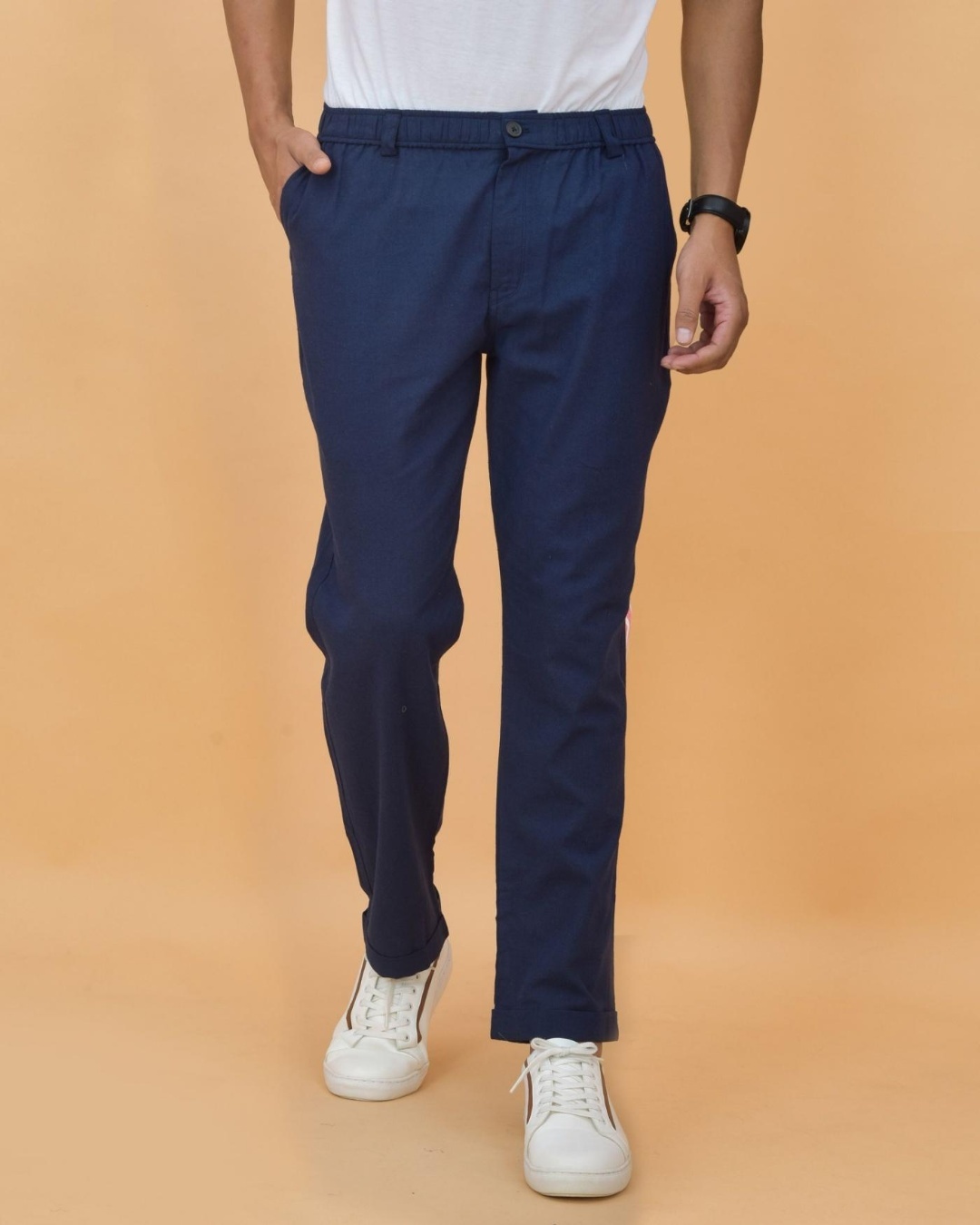 Buy Men's Blue Trousers Online at Bewakoof