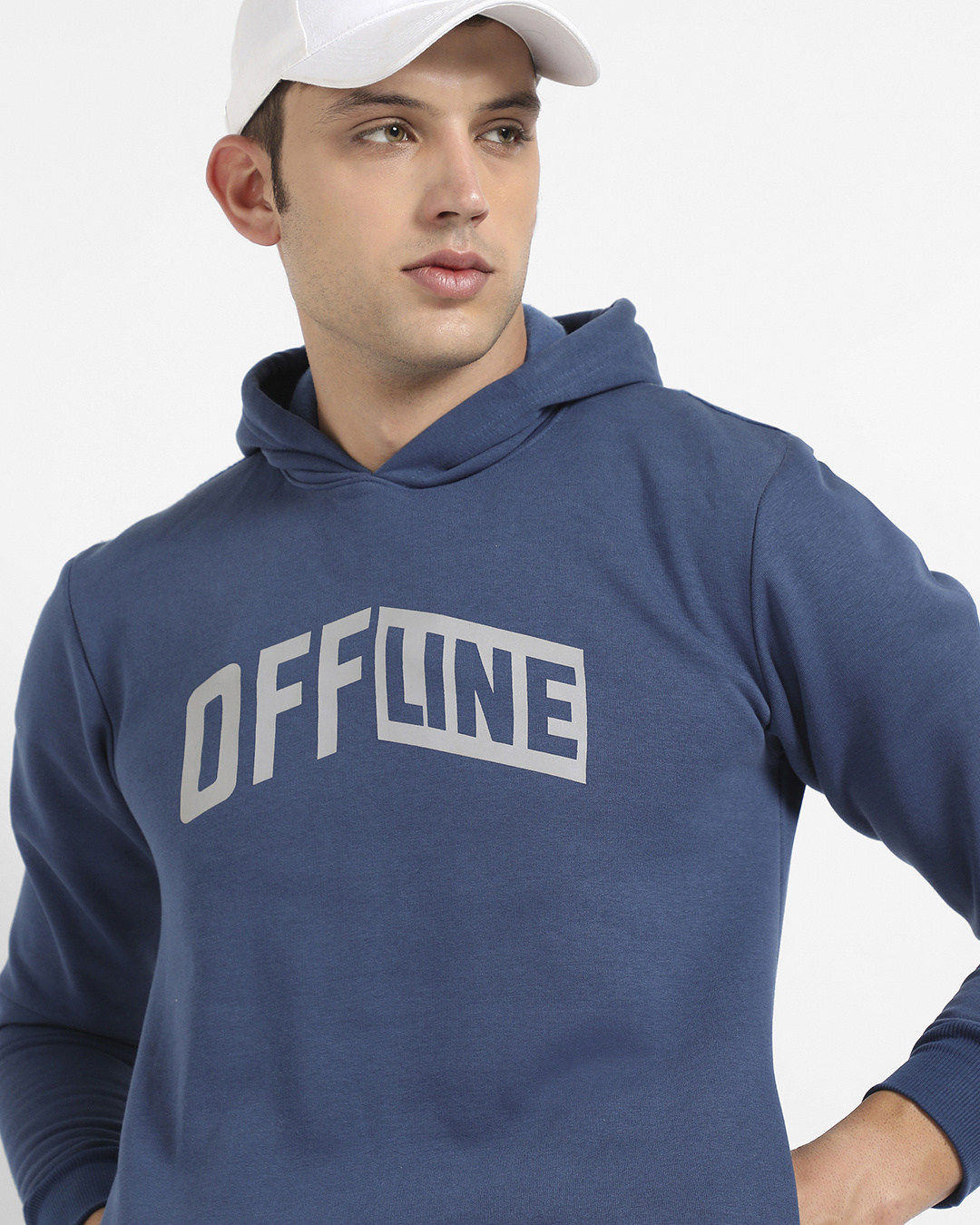 Buy Men's Blue Offline Typography Hoodies Online at Bewakoof
