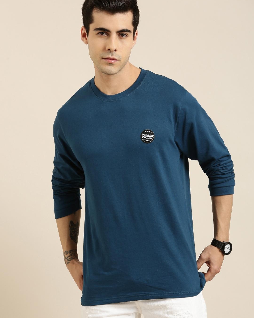 Buy Men's Blue Typography Oversized T-shirt Online at Bewakoof