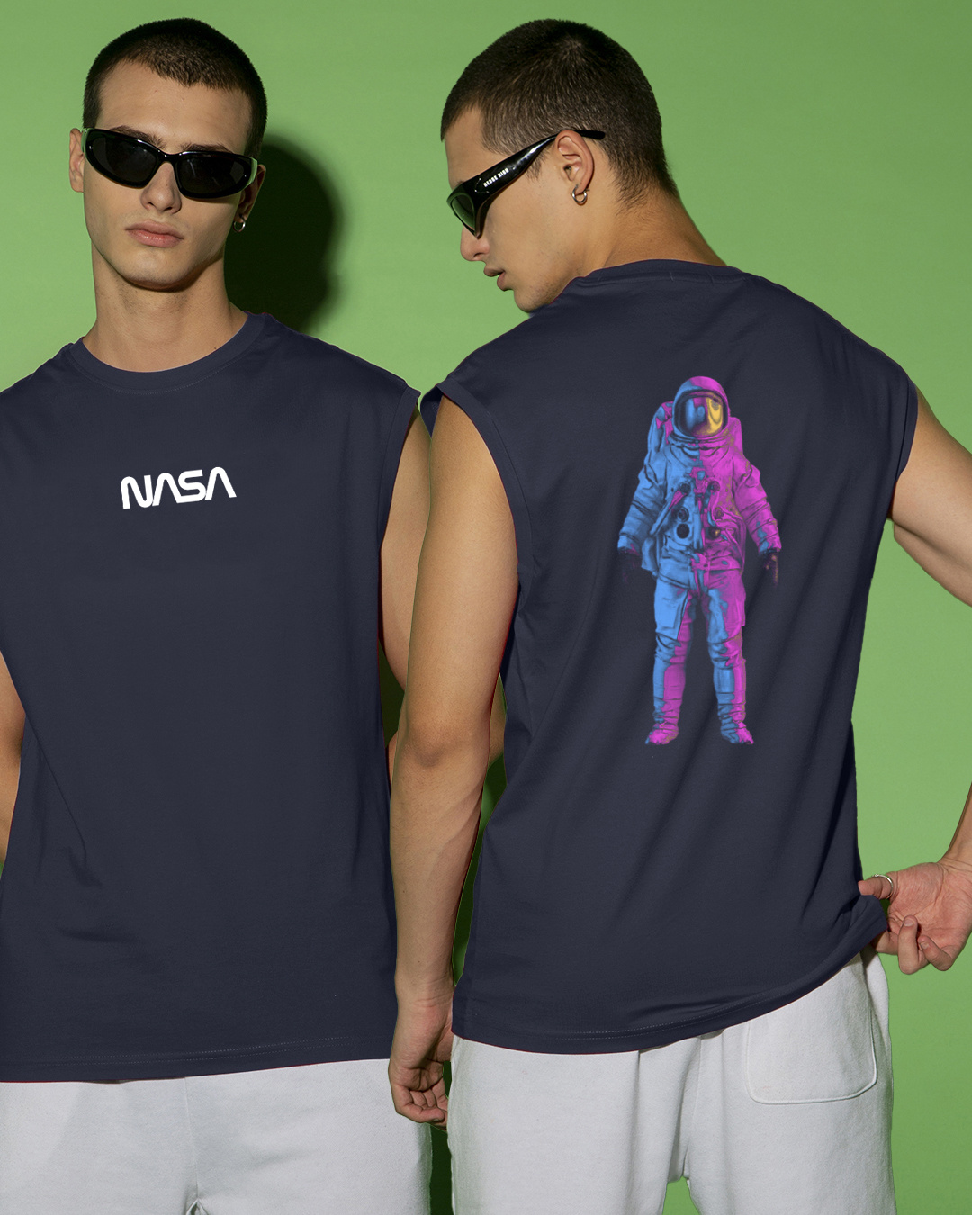 Buy Men's Blue Universal Astro Graphic Printed Boxy Fit Vest Online at ...