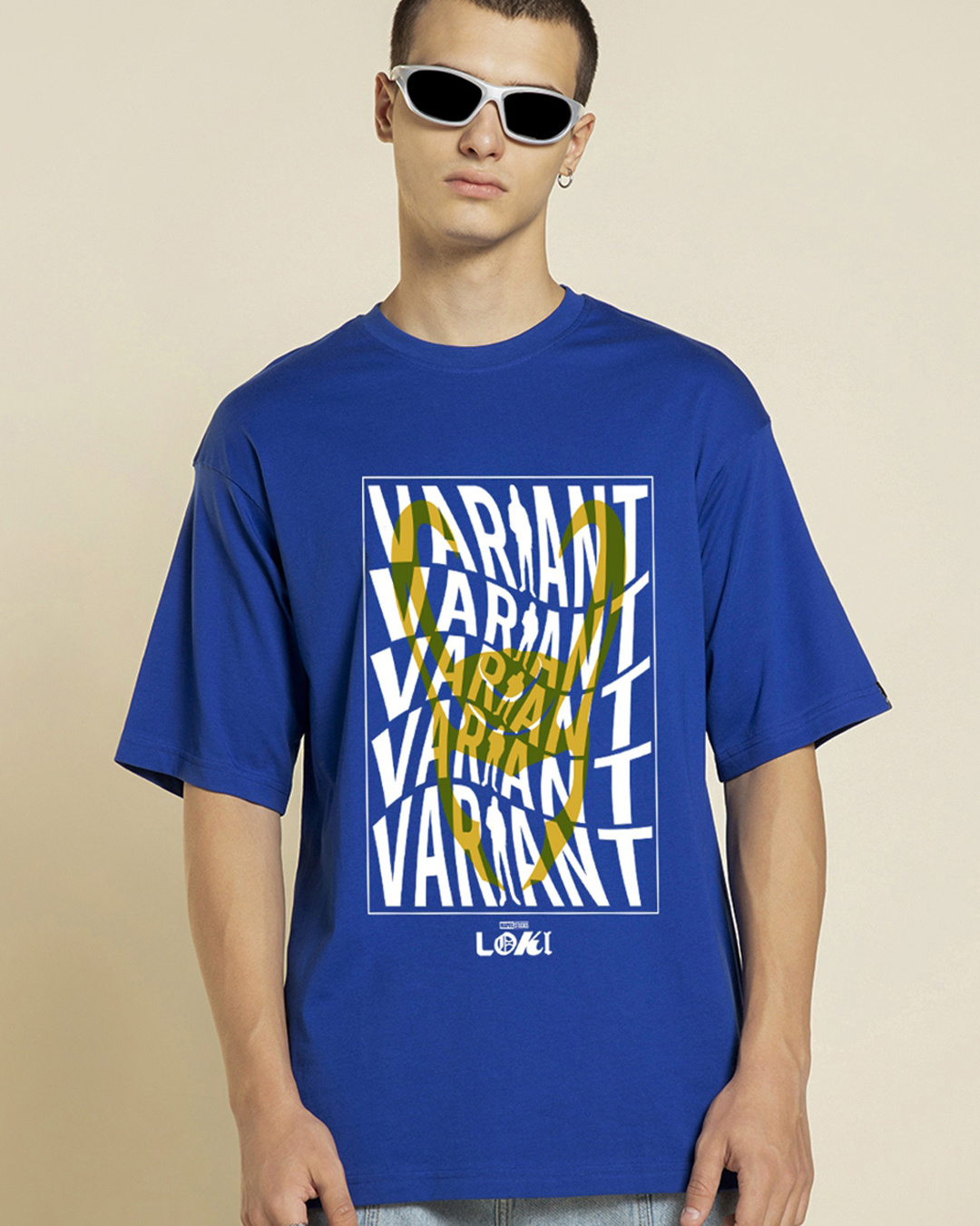 Buy Men's Blue Variant Graphic Printed Oversized T-shirt Online at Bewakoof
