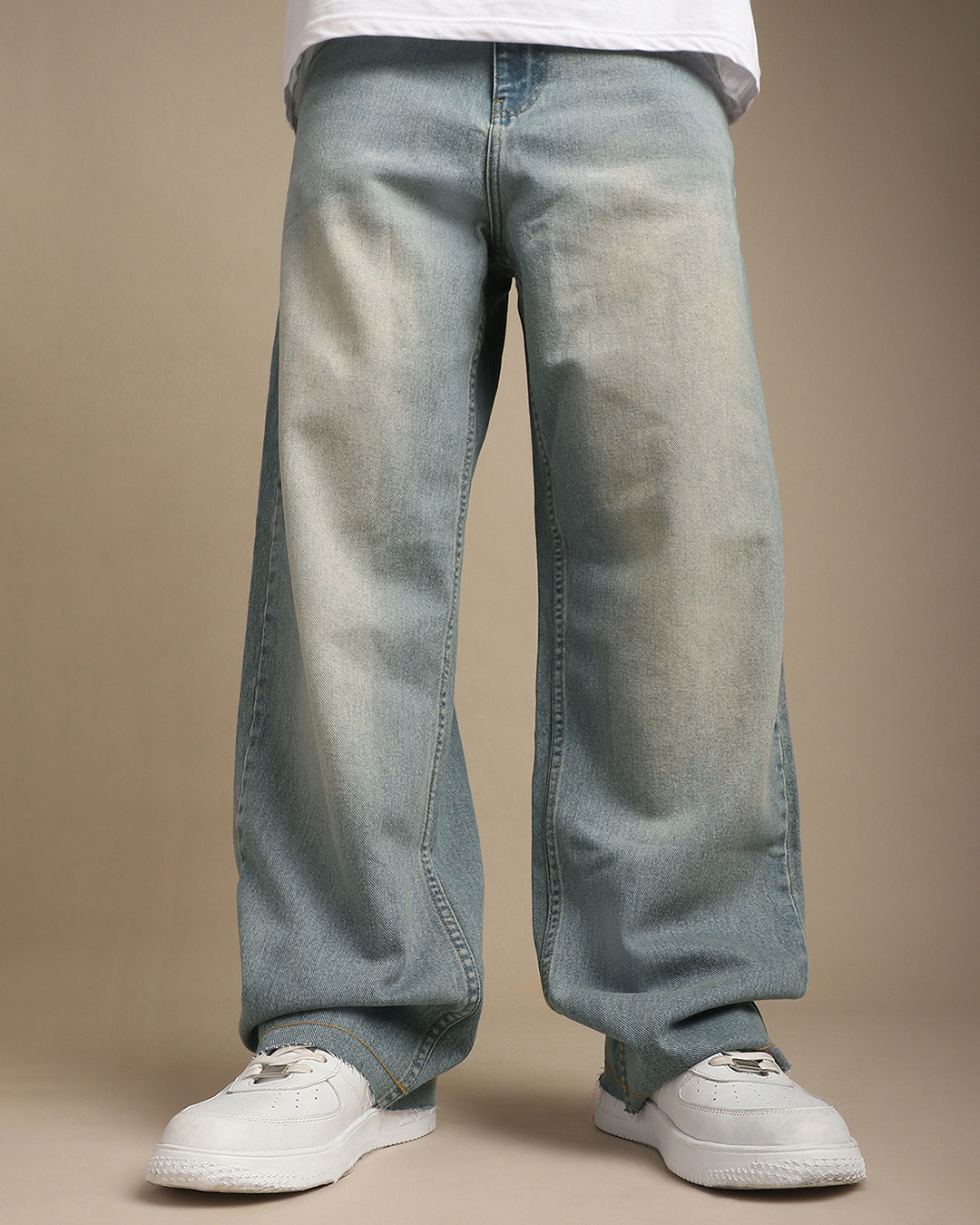 Buy Men's Blue Washed Baggy Relaxed Fit Jeans Online at Bewakoof