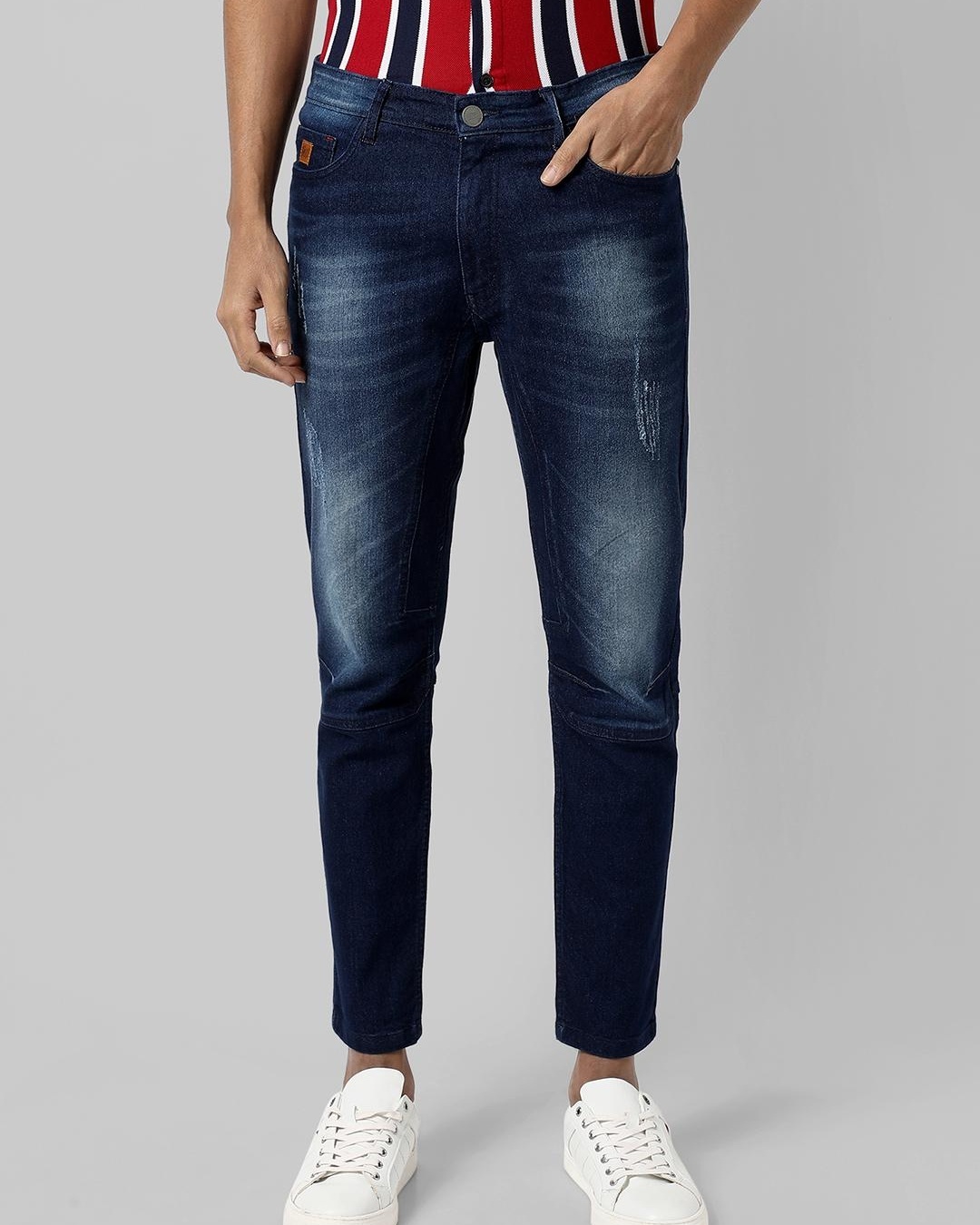 Buy Men's Blue Washed Jeans Online at Bewakoof