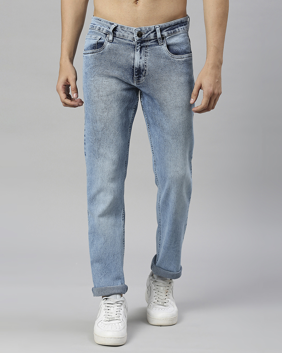 Buy Men's Blue Washed Jeans Online at Bewakoof