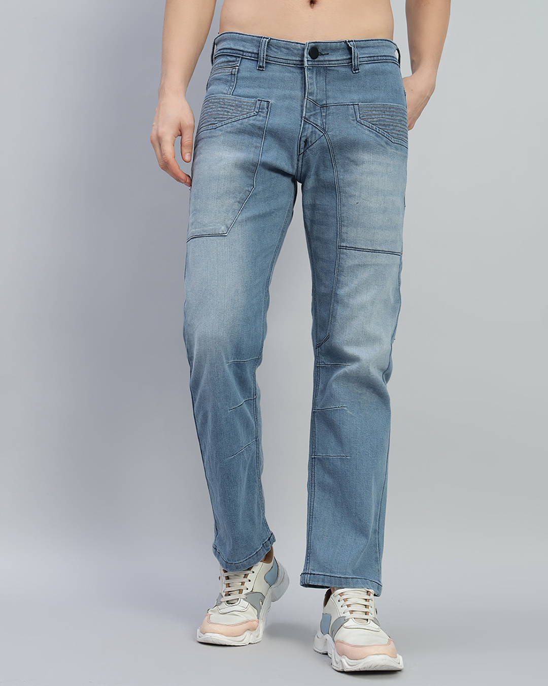 Buy Men's Blue Washed Relaxed Fit Jeans Online at Bewakoof