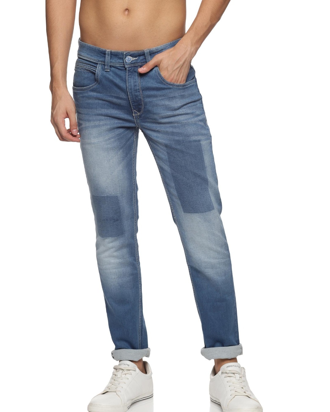 Buy Men's Blue Washed Slim Fit Jeans Online at Bewakoof