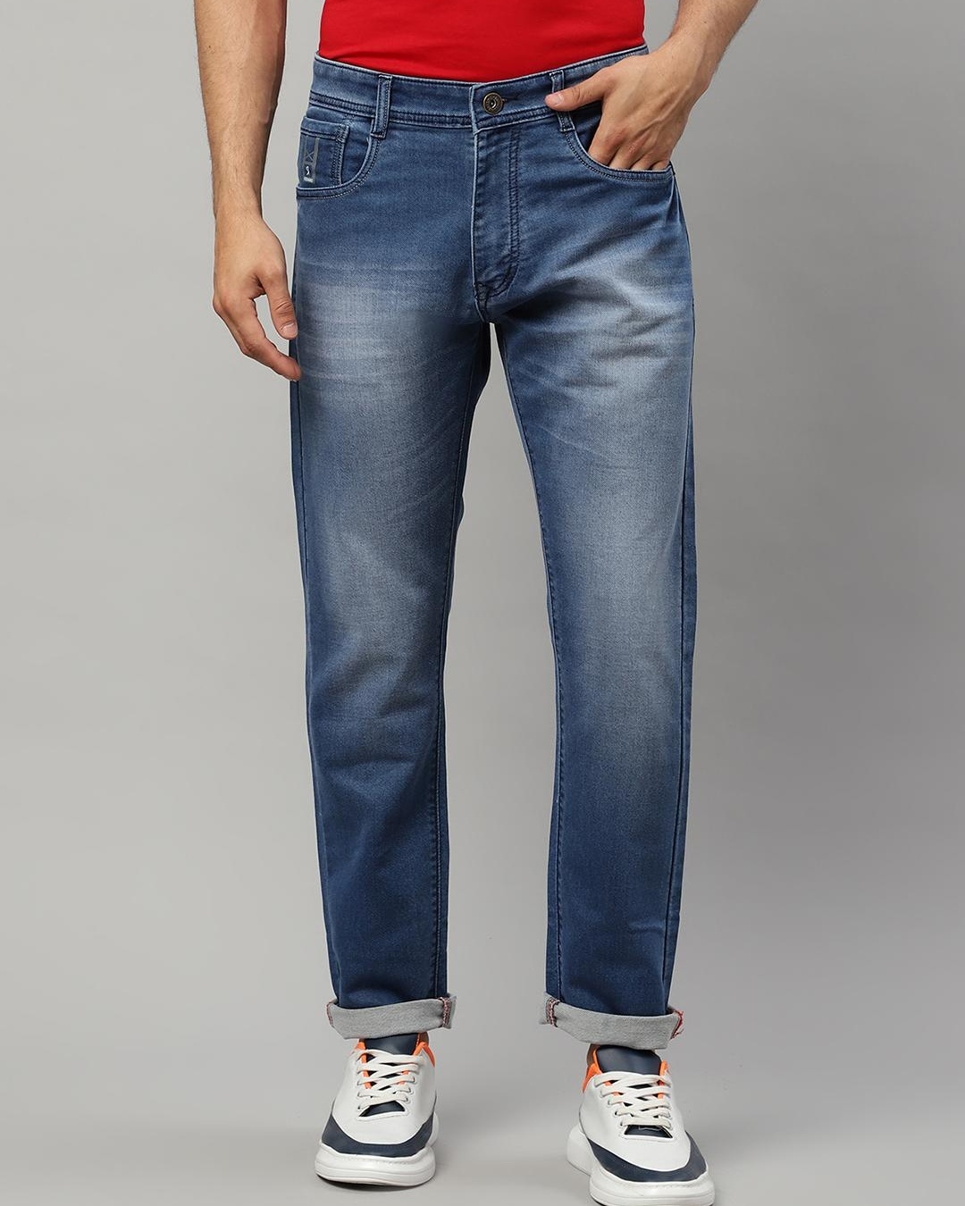 Buy Men's Blue Washed Slim Fit Jeans Online at Bewakoof
