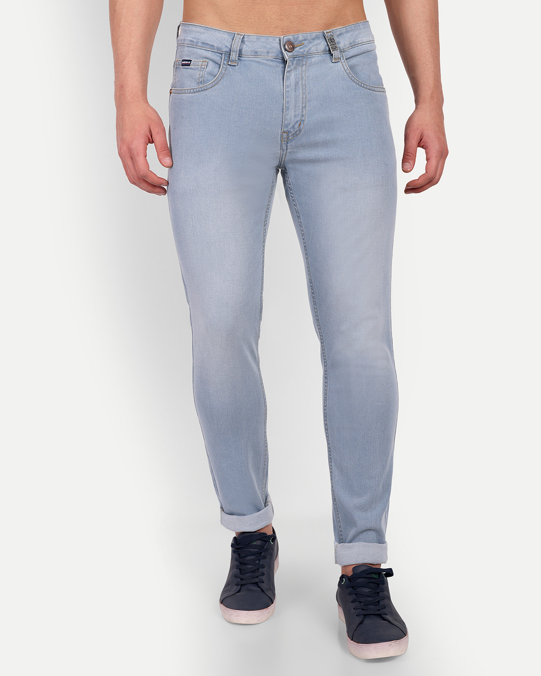 Buy Men's Blue Washed Slim Fit Jeans Online at Bewakoof