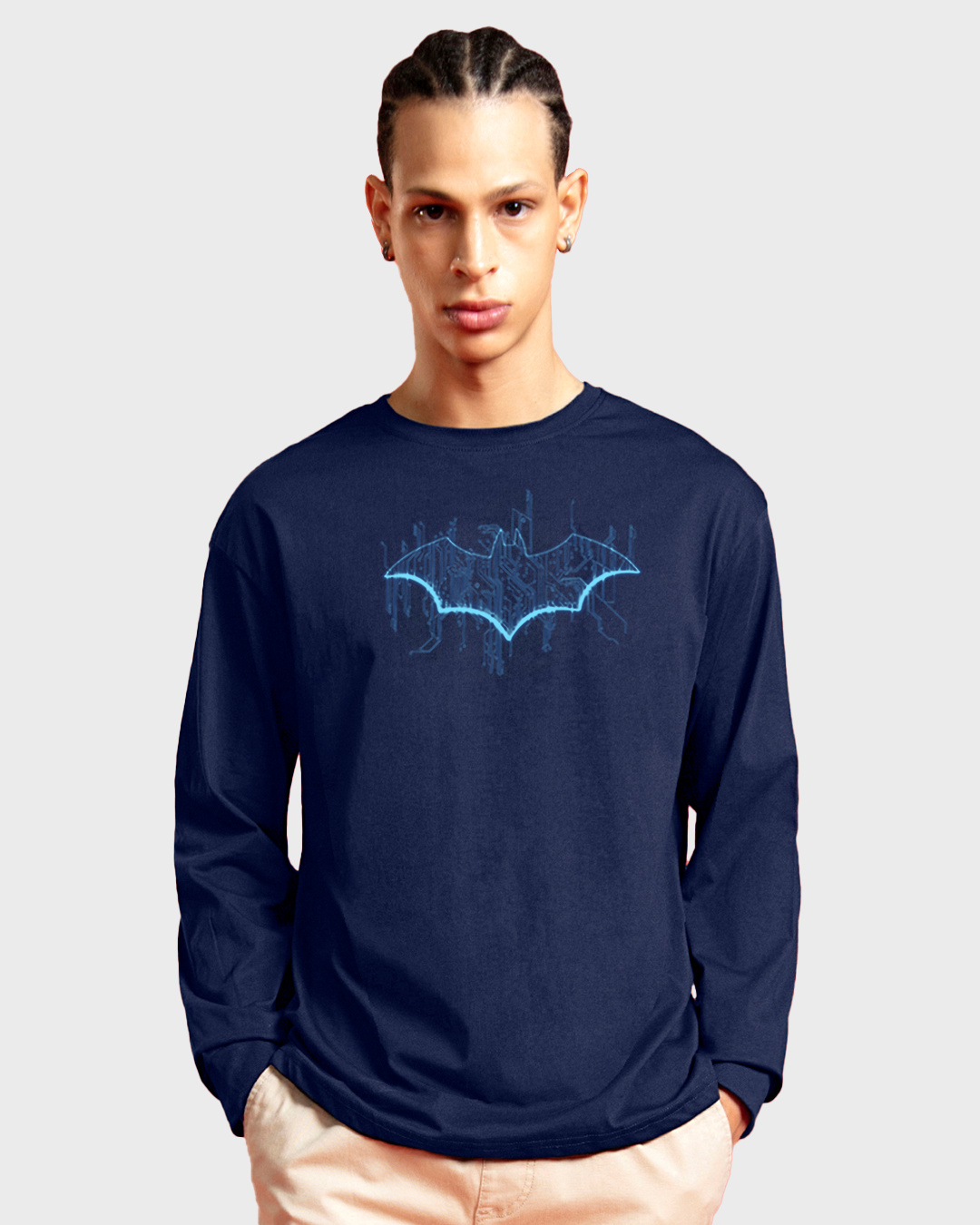 Buy Men's Blue Wayne Tech Graphic Printed Oversized T-shirt Online at ...