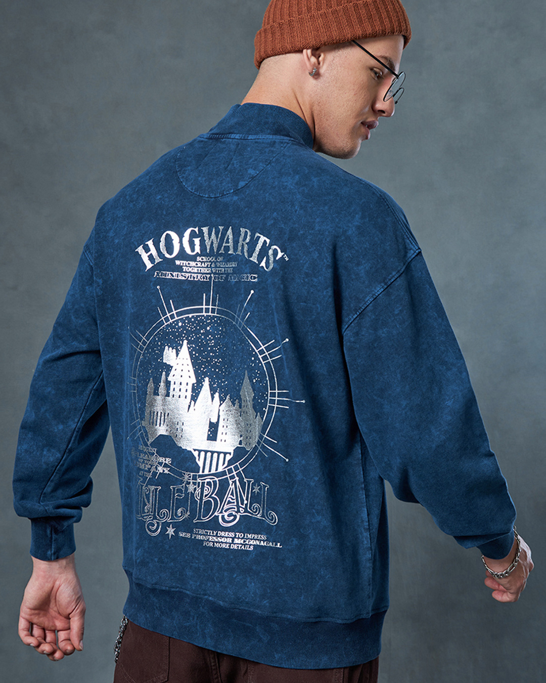Buy Men's Blue Welcome Home Graphic Printed Oversized Sweatshirt Online ...