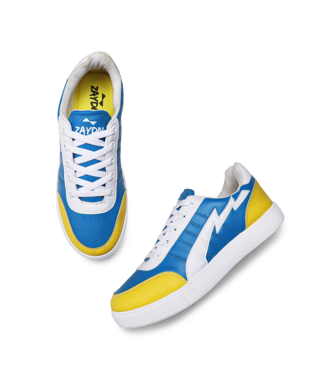 Buy Men's Blue & Yellow Color Block Sneakers Online in India at Bewakoof