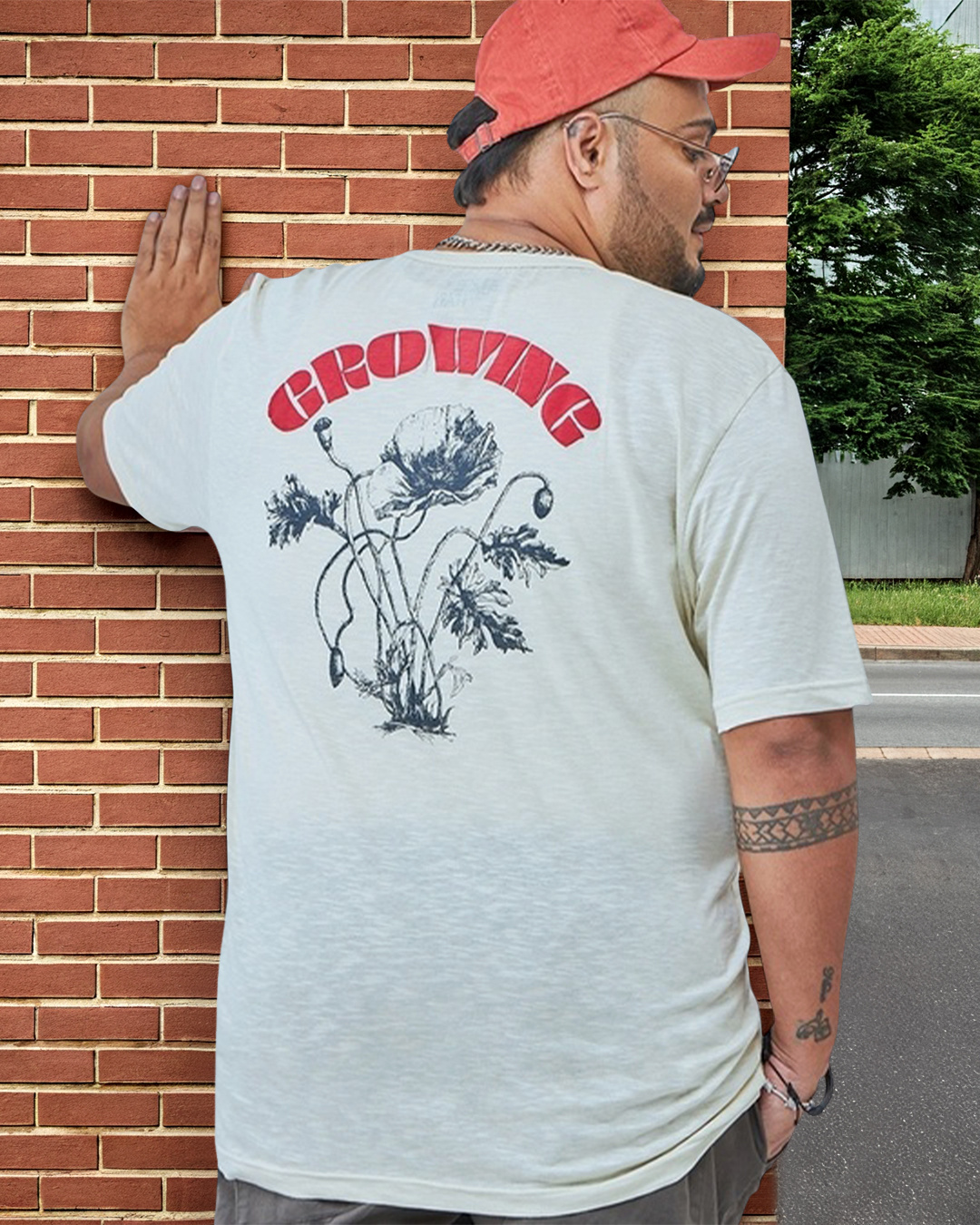 Buy Men's Bone White Growing Graphic Printed Plus Size T-shirt Online ...