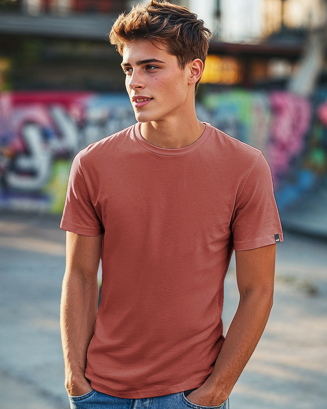 Buy Men's Brick Red T-shirt Online at Bewakoof