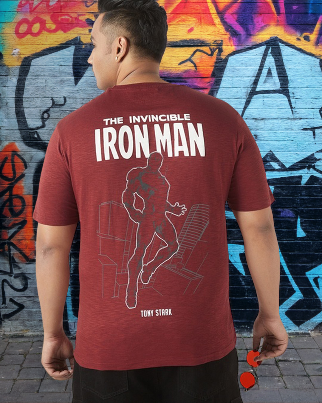Buy Men's Brick Red The Invincible Graphic Printed Plus Size T-shirt ...
