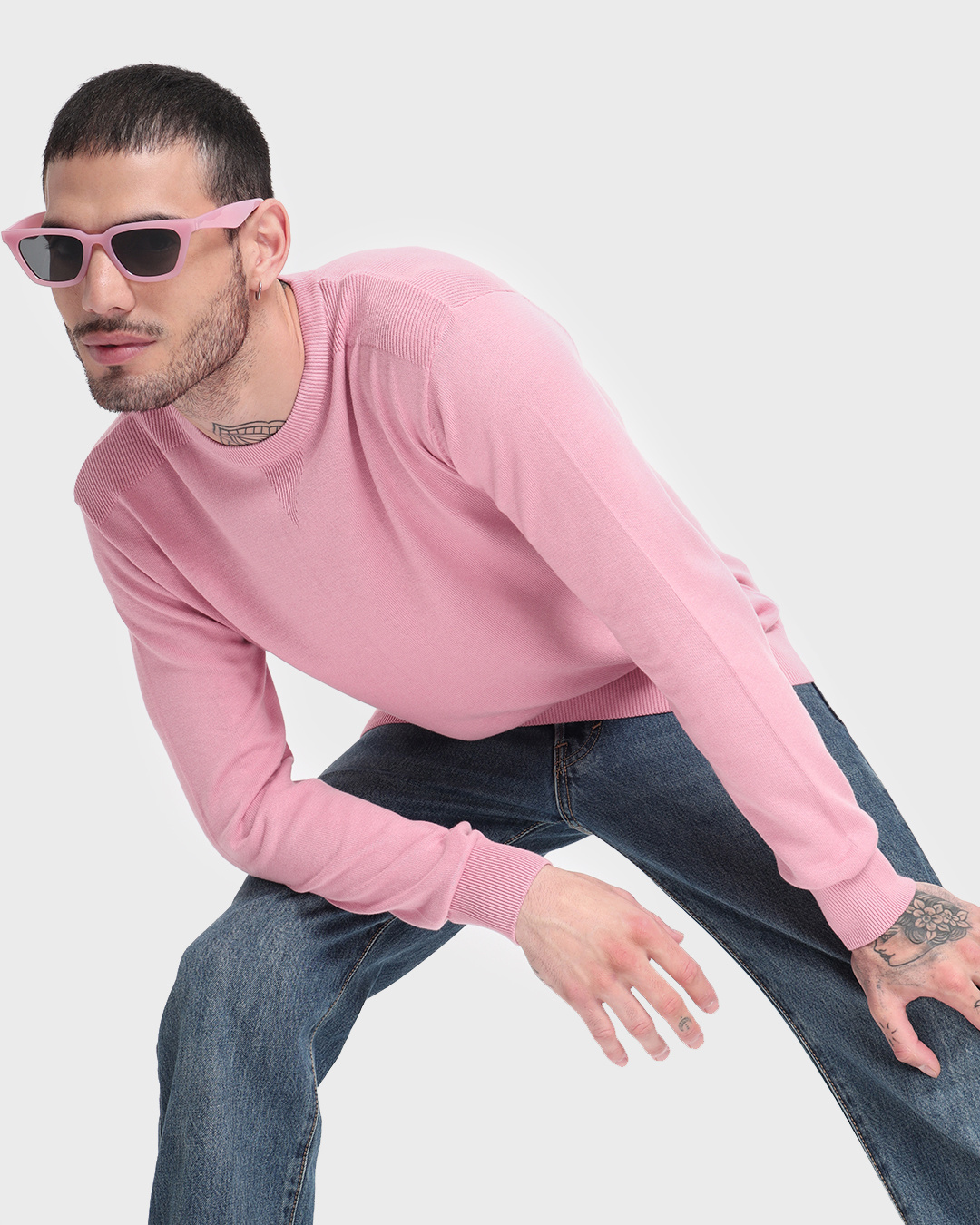 Buy Men's Pink Sweater Online at Bewakoof