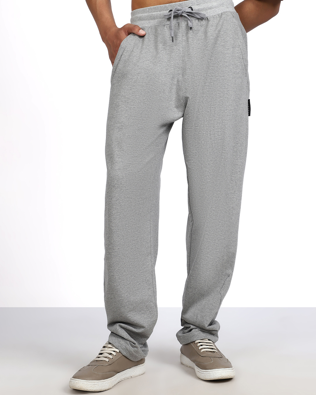 Buy Men's Bright Grey Loose Comfort Fit Track Pants Online at Bewakoof